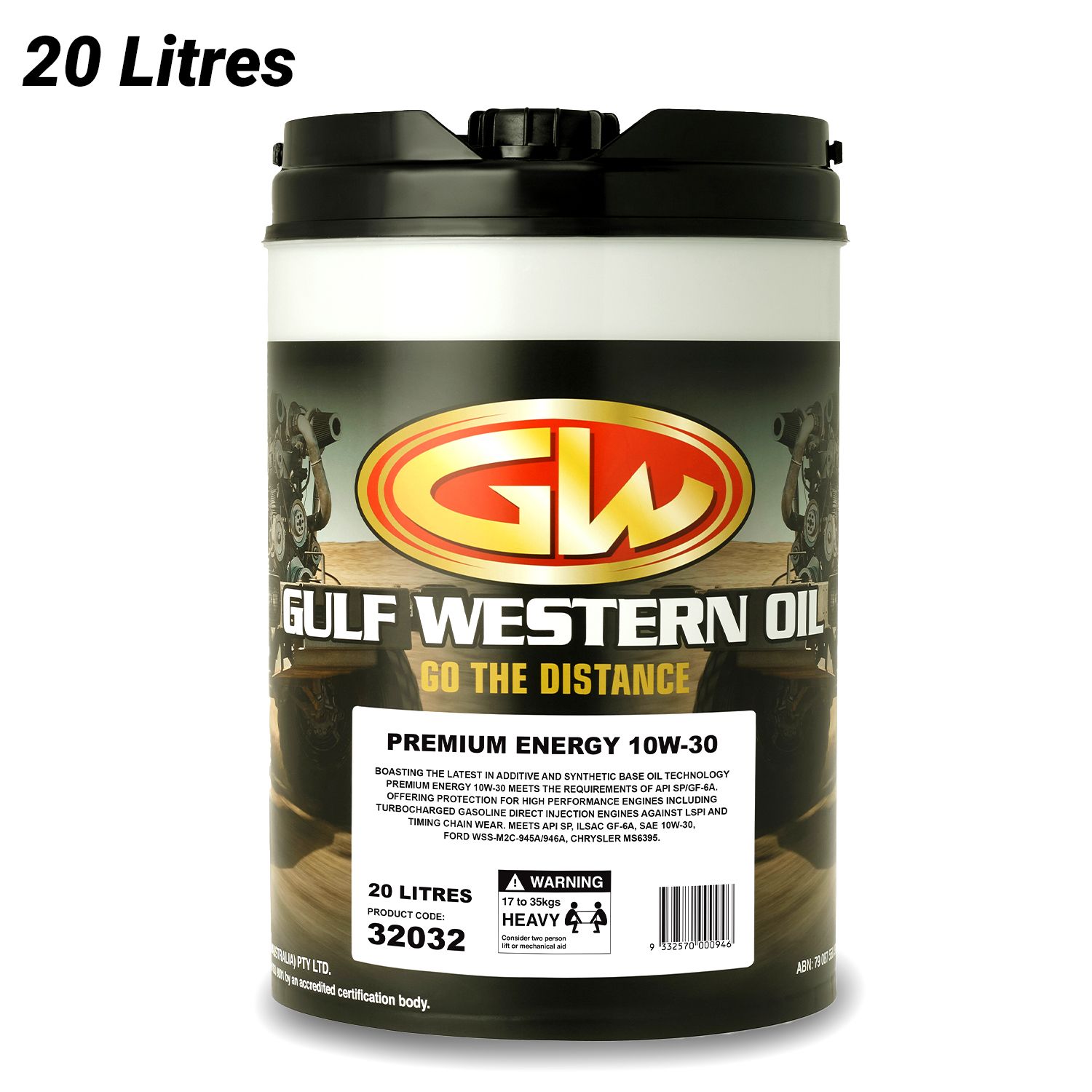 Gulf Western 32032 20 Litre 10W-30 Premium Semi-Synthetic Engine Oil