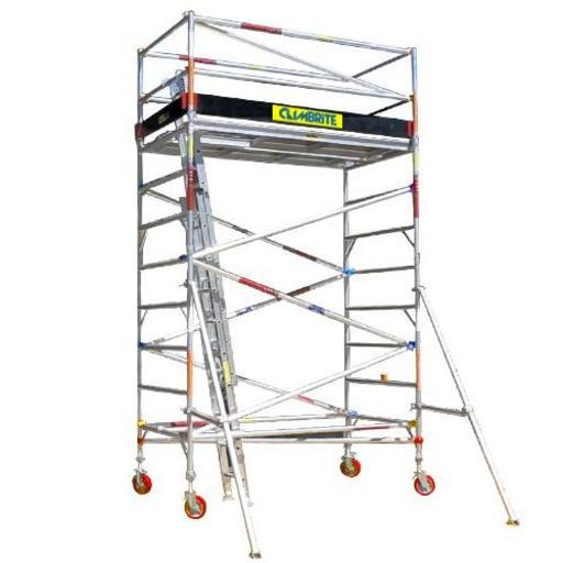 Climbrite CLI45D 2.5m x 1.3m x 4.5m Double Width Aluminium Mobile Scaffold