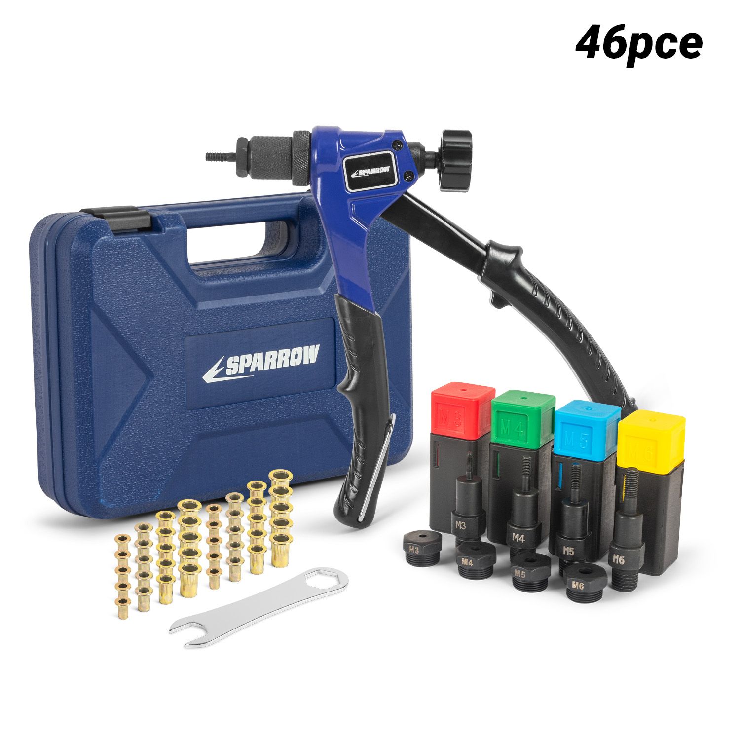 Sparrow SINRK8 46pce Heavy Duty 200mm (8") Industrial Riveter Nut Kit