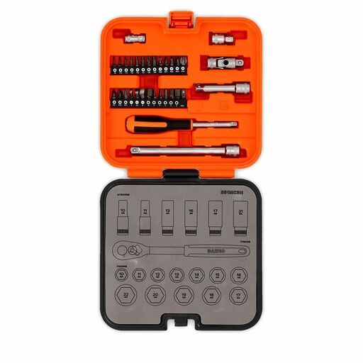 Bahco S51MC3H 51pce 3/8” Square Drive Standard and Deep Socket Set with ...