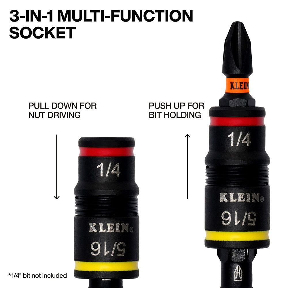 Klein A-32934 9-in-1 Impact Rated Flip Socket Imperial Set