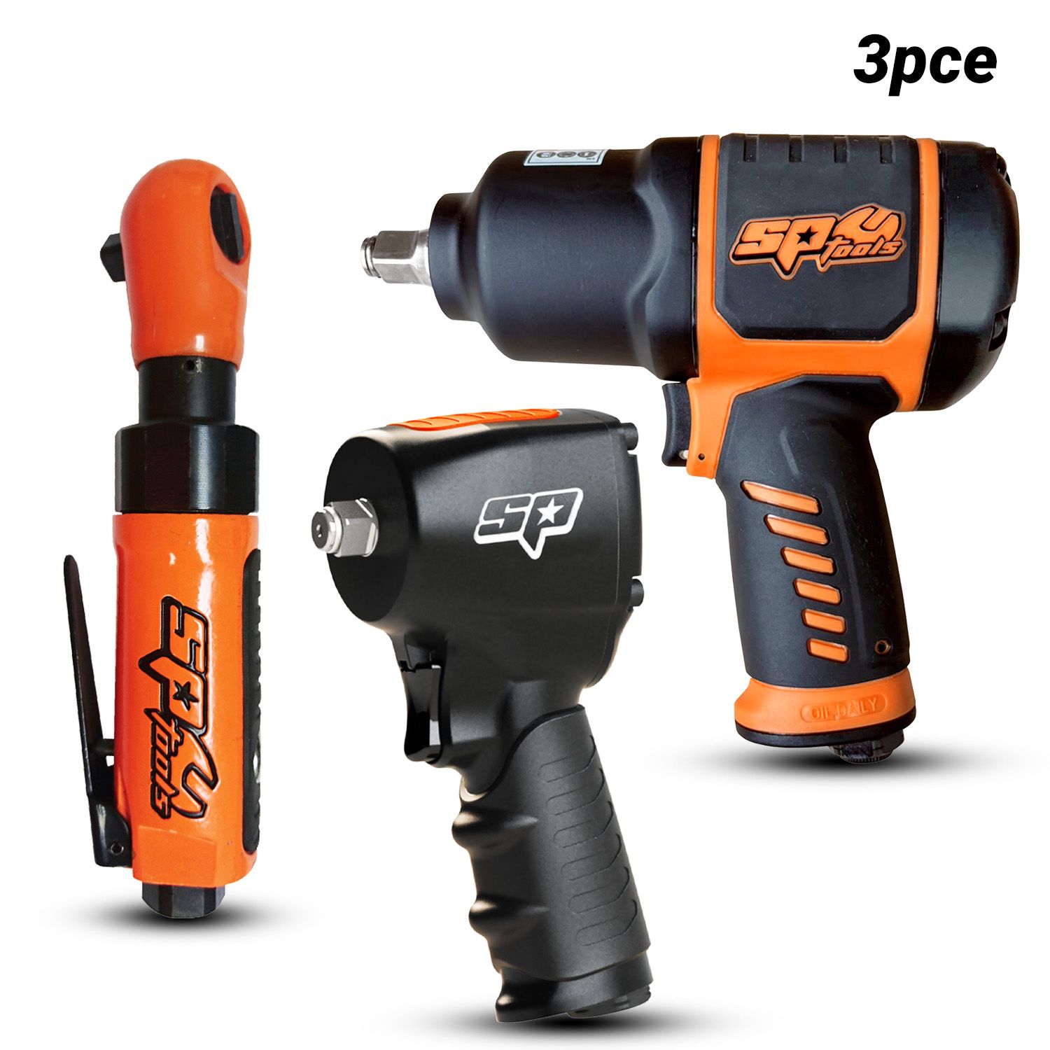 SP Tools SP9892LE 1/2" Drive 3/8" Drive Ultimate Pneumatic 3pce Air ...