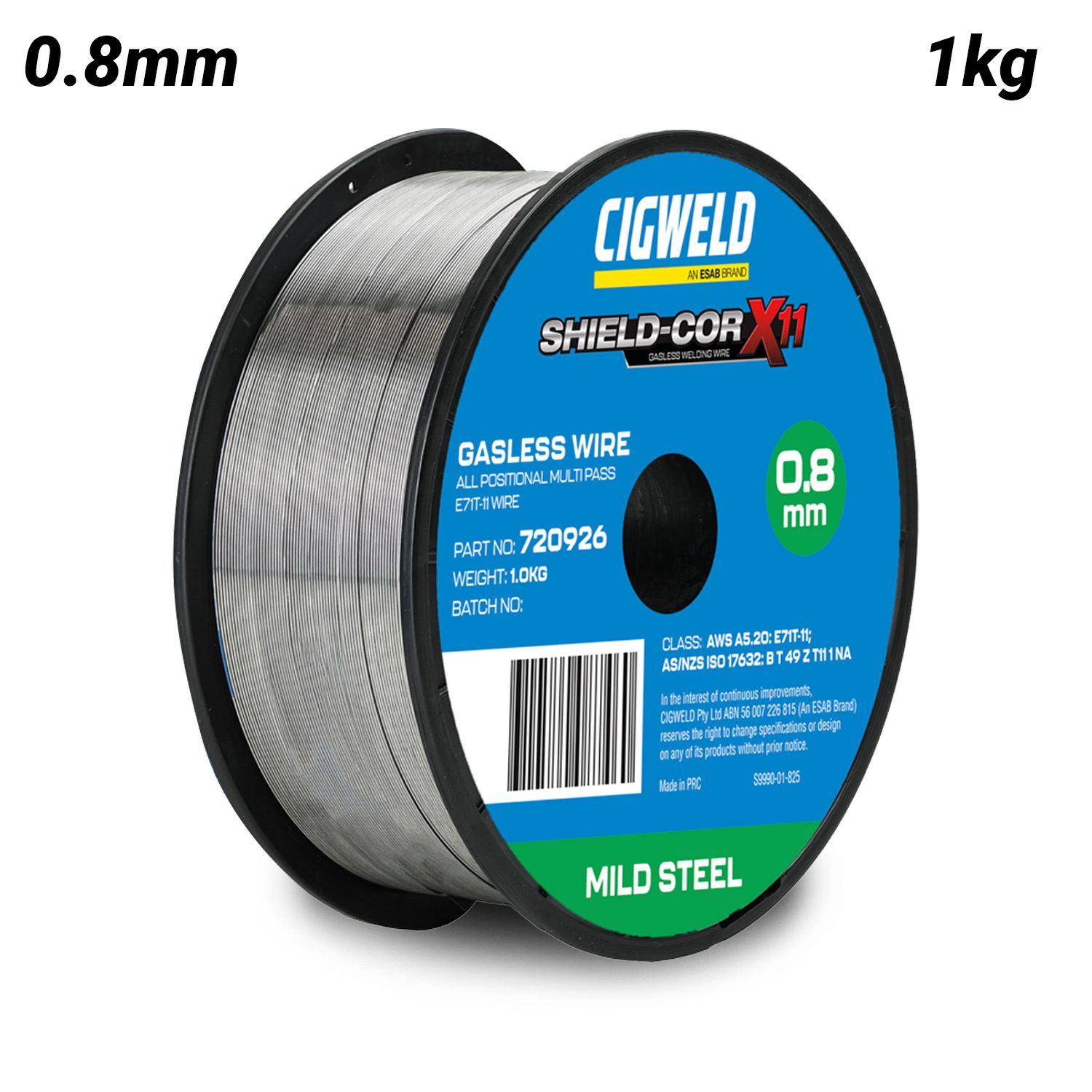 Cigweld 720926 0.8mm 1kg Shield-Cor X11 Gasless Welding Wire