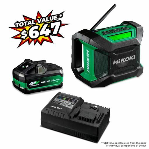 HiKOKI UR18DA(VP) 18V/36V 5.0Ah/2.5.Ah Li-ion Cordless Digital Radio ...