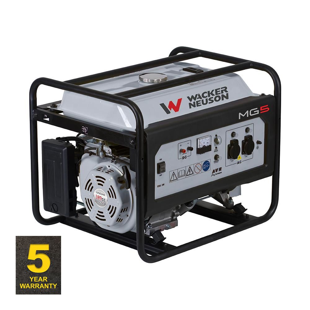Wacker Neuson MG5-AU (0630393) 4 stroke 6.5Kva Portable Petrol Generator