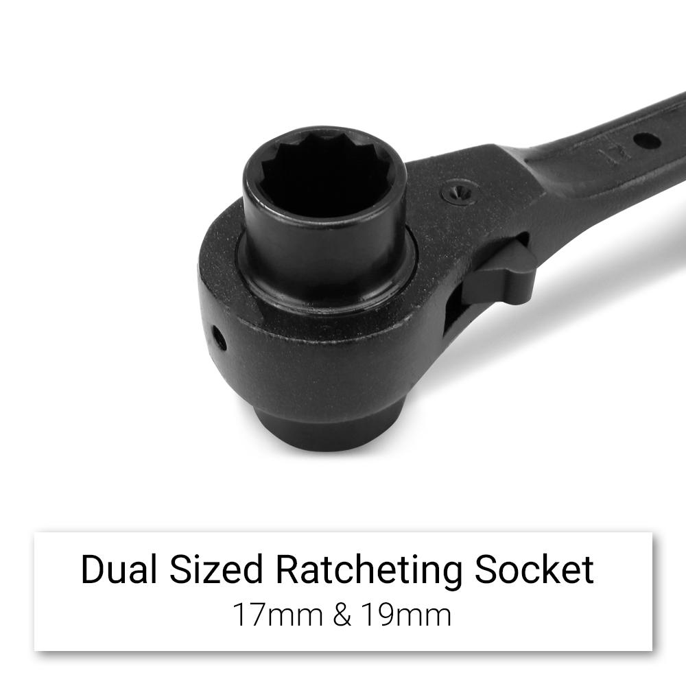 Daytona BOXPS1719 17mm x 19mm Black Finish Ratchet Podger