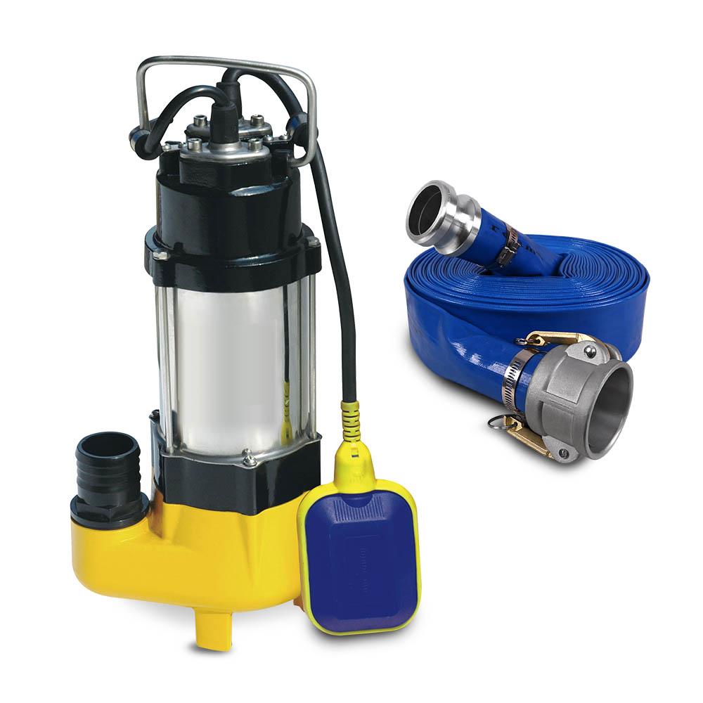 Stream SVQ250FKIT 250W 1.5" Dirty Water Submersible Pump with 20m Lay ...