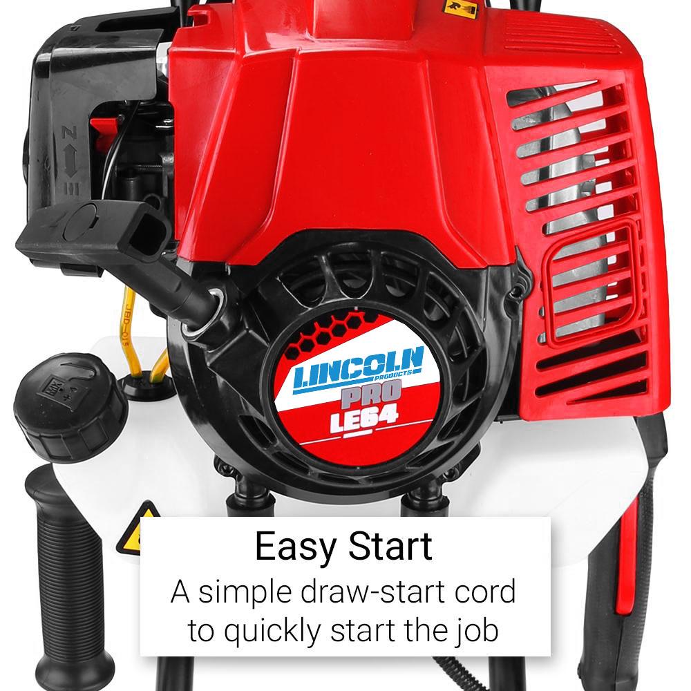 Lincoln LE64 2-Stroke Dual Operation Earth Auger with 250mm Auger Bit LE250