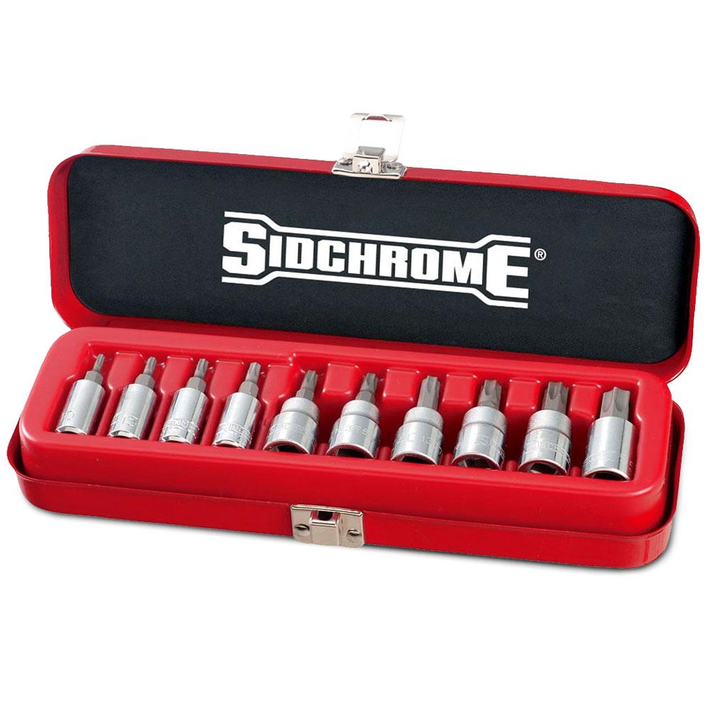 Sidchrome SCMT19107 10pce 1/4 & 3/8” Drive Tru-Torque Socket set