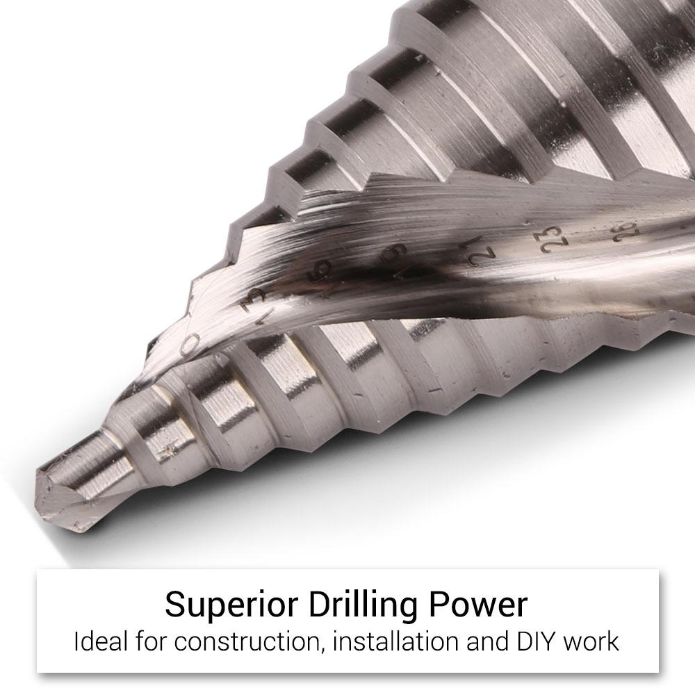 Xtorque X420 4mm - 20mm HSS Cobalt Metric Step Drill Spiral Flute