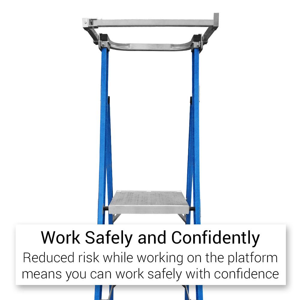 Climbrite CLI3STEP-SG 3-Step 0.9M Fibreglass Platform Ladder on Wheels ...