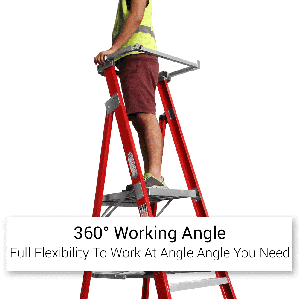 Climbrite CLIECO3STEP-SG 3-Step 0.9M Fibreglass Platform Ladder With ...