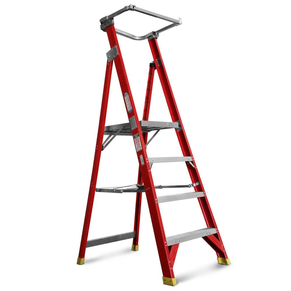Climbrite CLIECO4STEP-SG Eco 4-Step 1.2M Fibreglass Platform Ladder ...