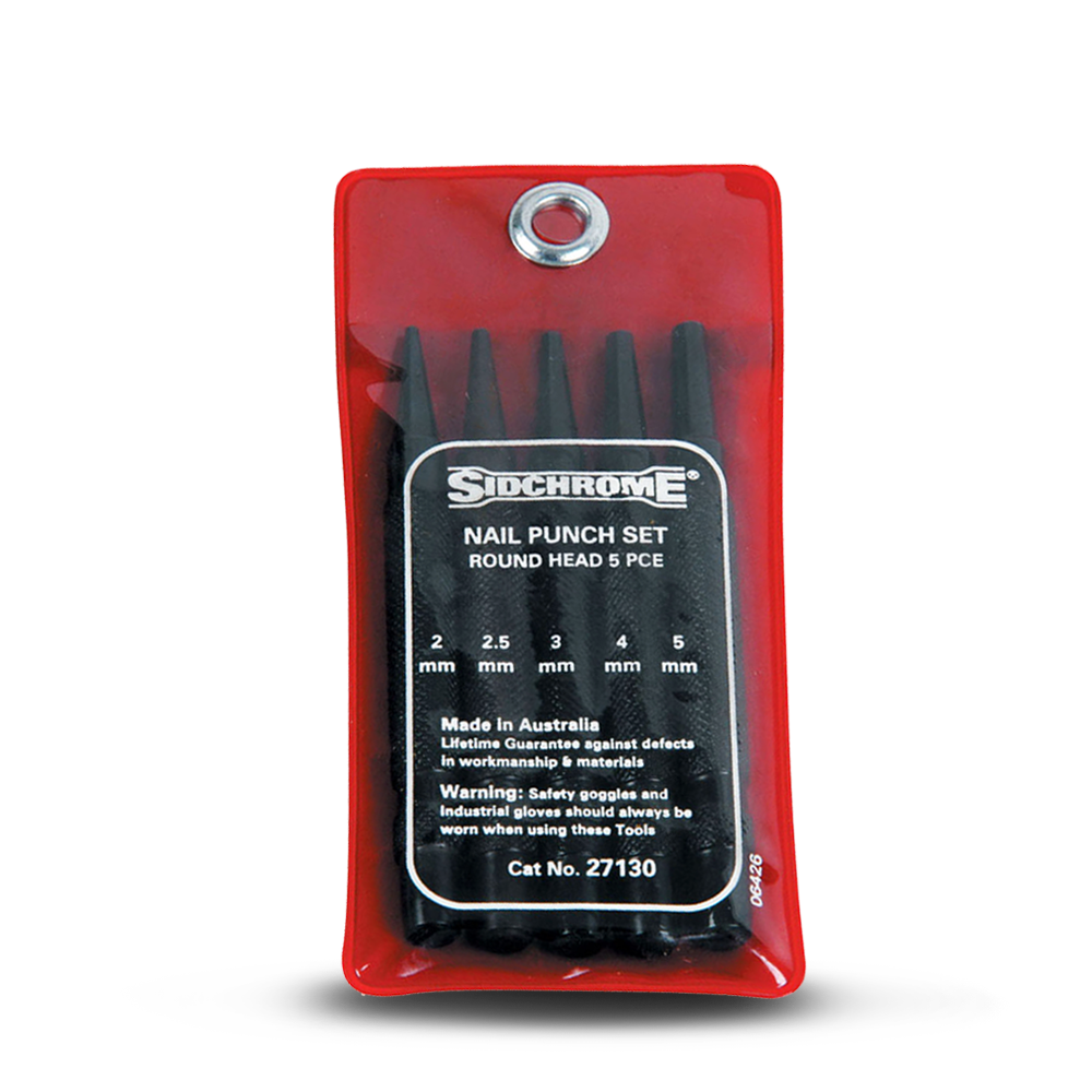 Sidchrome SCMT27130 5pce Nail Punch Set