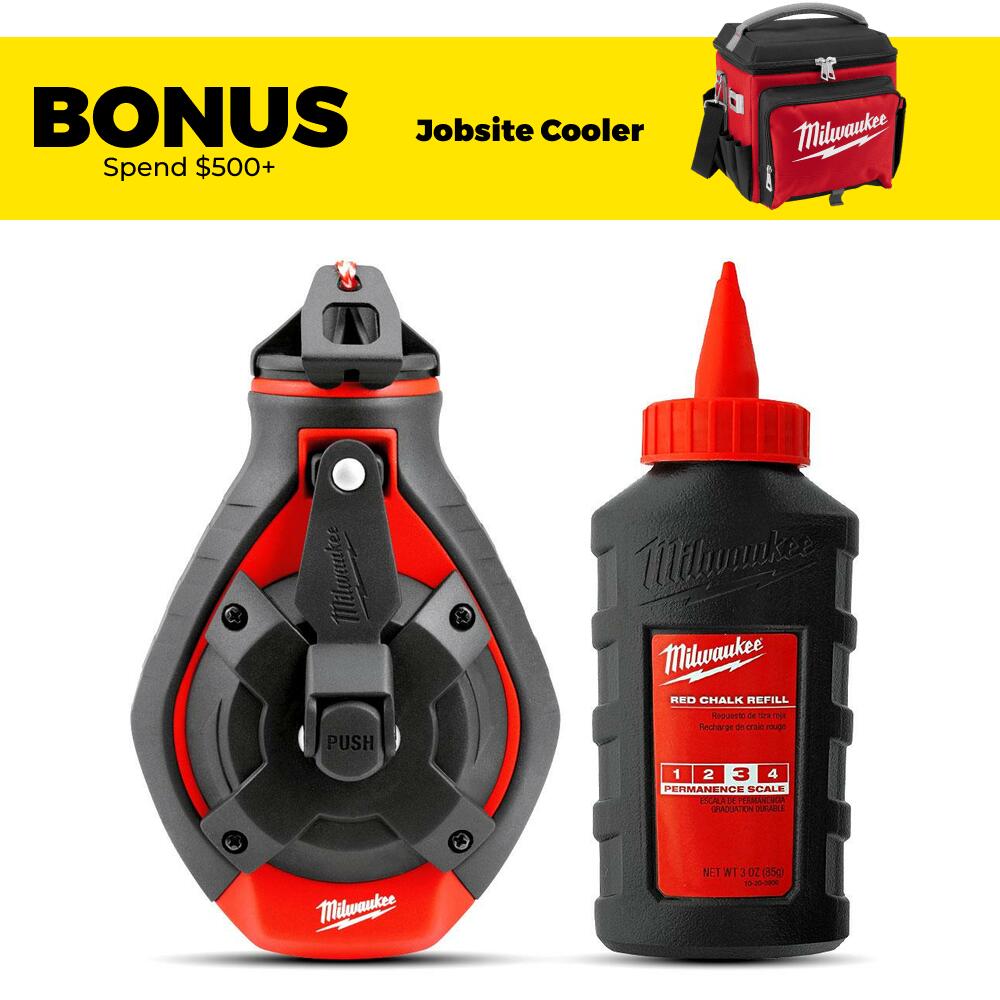 Milwaukee 48223986 30m Bold Line Chalk Reel & Red Chalk Refill