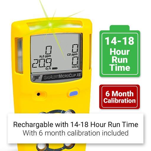 Honeywell GasAlert MicroClip XL 14-18 Hour 4-Gas (LEL, O2, H2S & CO ...