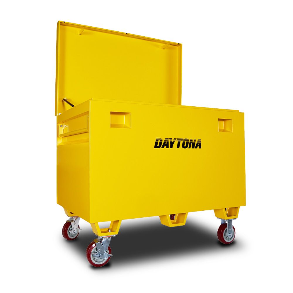 Daytona B850-W 1219 x 762 x 850mm Yellow Steel Site Box With Caster Wheels