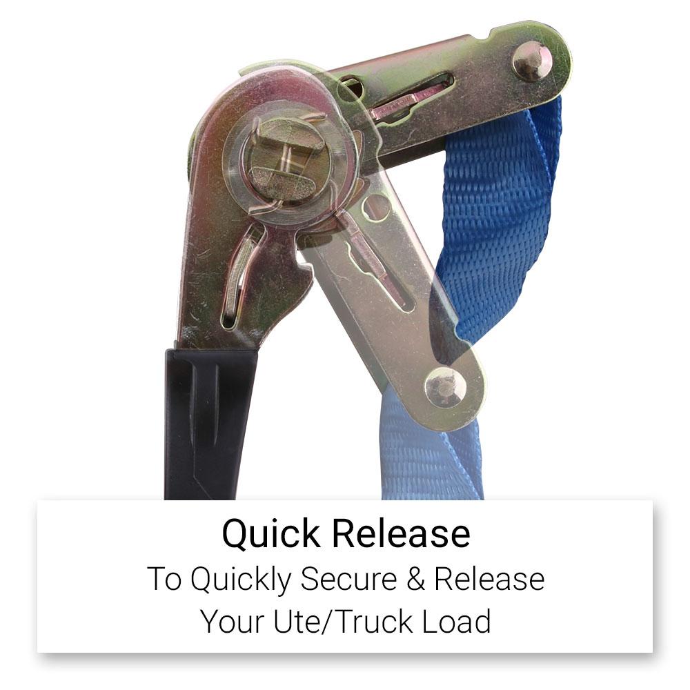 Climbrite STR4M 4-Pack 4m x 25mm Professional Ratchet Tie Down Straps