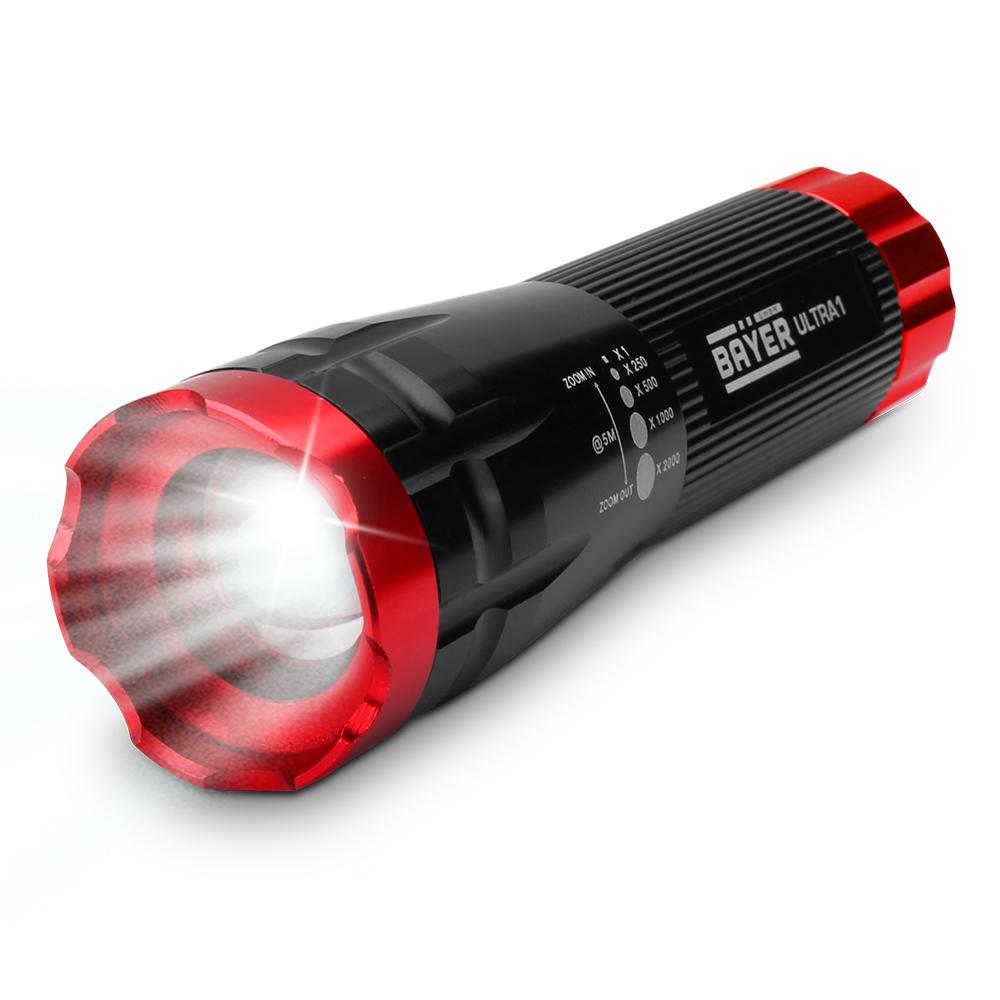 Bayer ULTRA1 5W 200LM CREE XPE R3 LED Zoomable Torch With Batteries