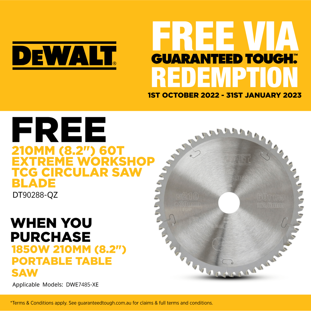 DeWalt DWE7485-XE 1850W 210mm (8.2") Portable Table Saw