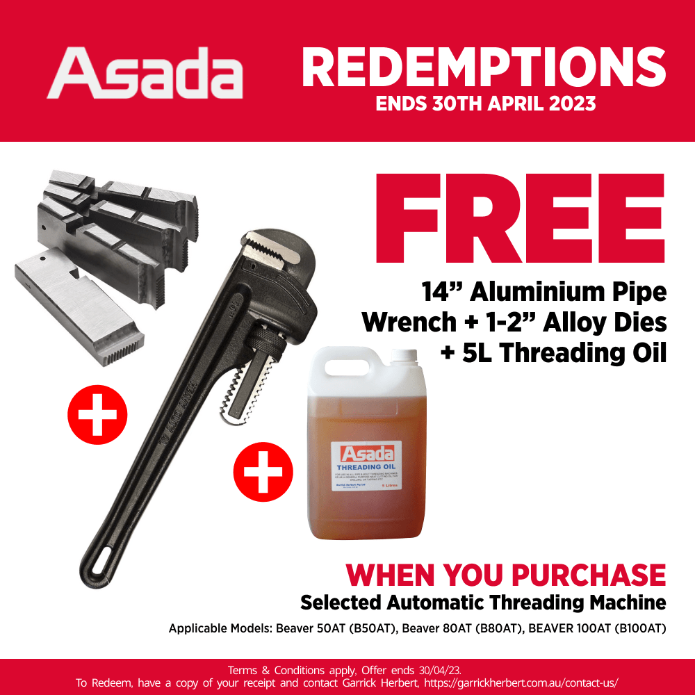 Asada Beaver 50AT (B50AT) Automatic Threading Machine - 2" Inch 42mm Cut