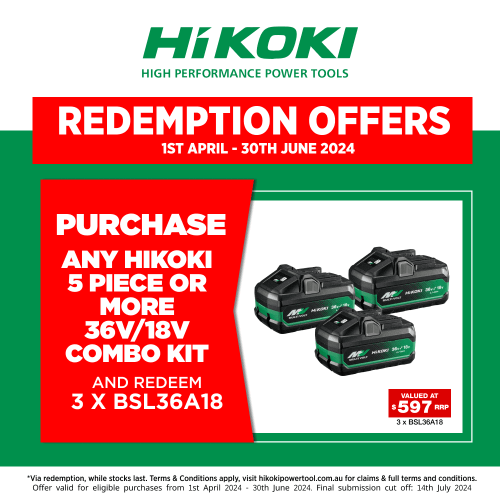 HiKOKI KC36D8B(HRZ) 18V/36V 2.5Ah/5.0Ah Li-Ion Cordless Multivolt 8pce Combo Kit Including Brushless