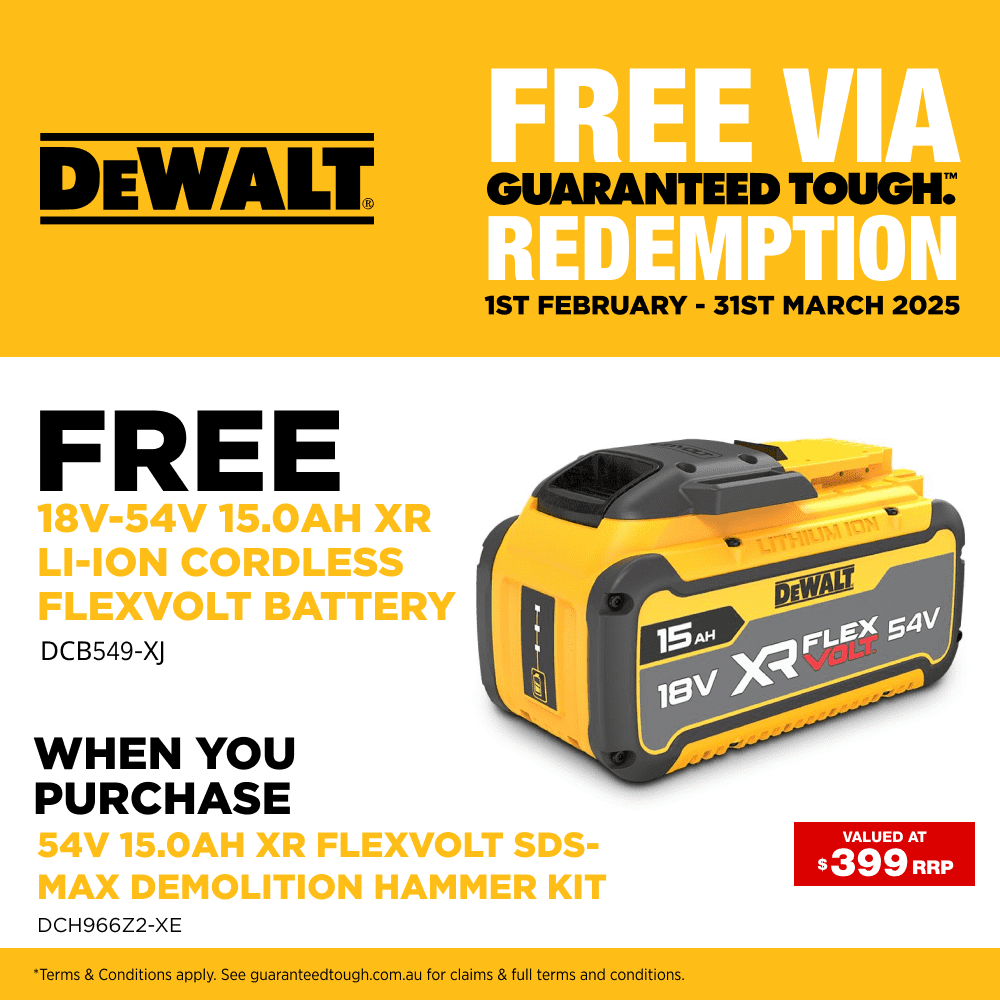 DeWalt DCH966Z2-XE 54V FlexVolt XR 15.0Ah Li-ion Cordless Brushless 15kg 28mm HEX Demolition ...